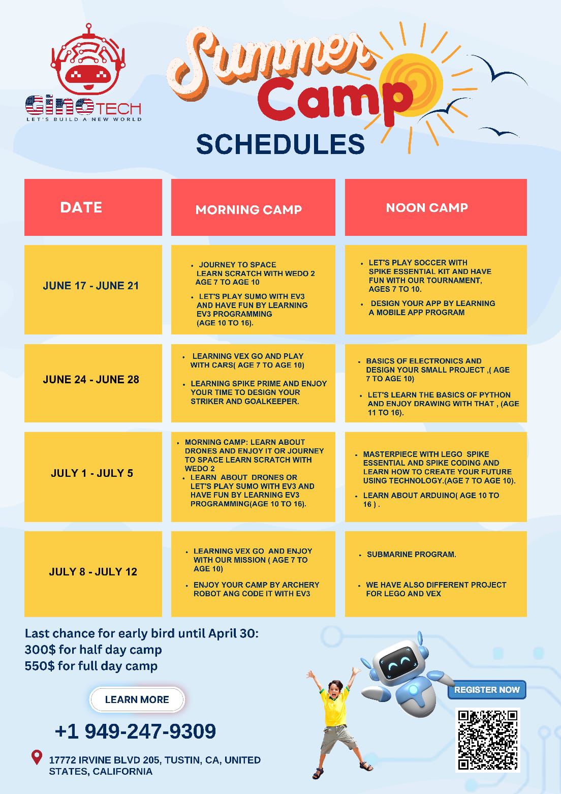 Robotics Camps | Gino Technology - Learn, Build, Compete